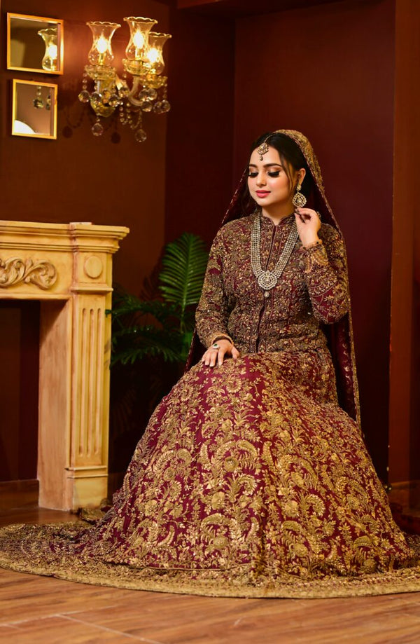HSY| Signature Fully Embellished Antique Gold Lehenga Choli