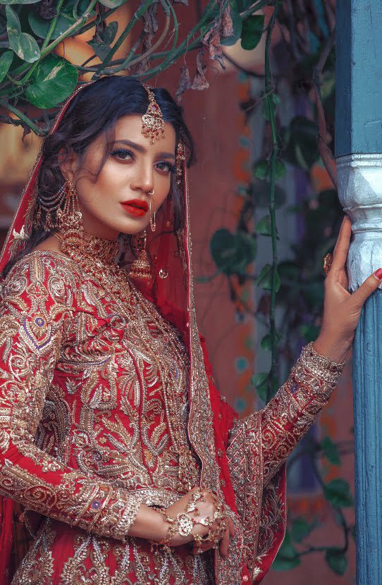 HSY| Traditional Lehenga Choli Embellished with Zardozi Gold Work